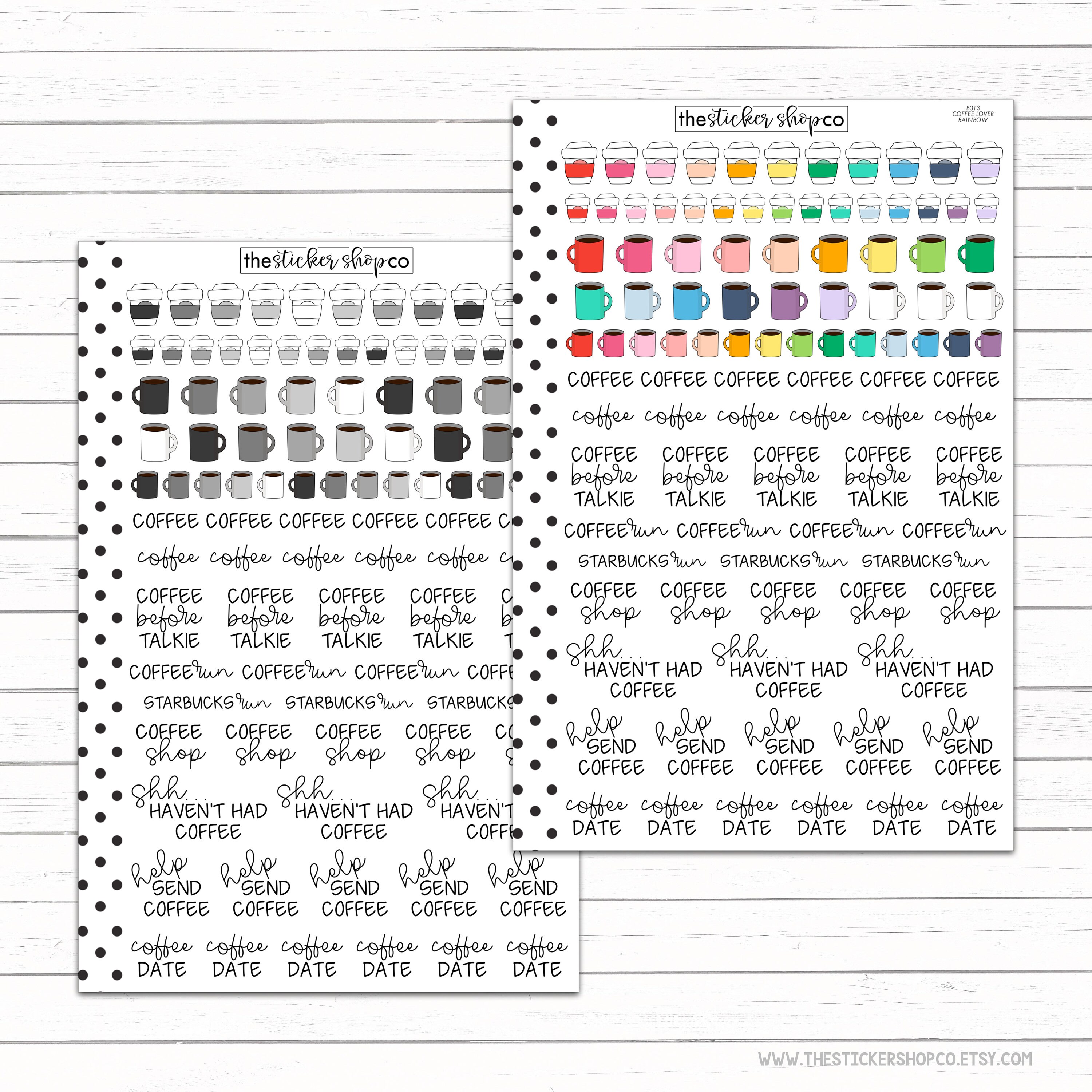 Coffee Lover Planner Scripts / Scripts/ Mini Binder Sheet / - Etsy México