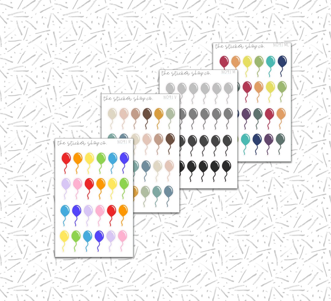 Little Balloons Mini Sheet the Sticker Shop Co. Planner - Etsy