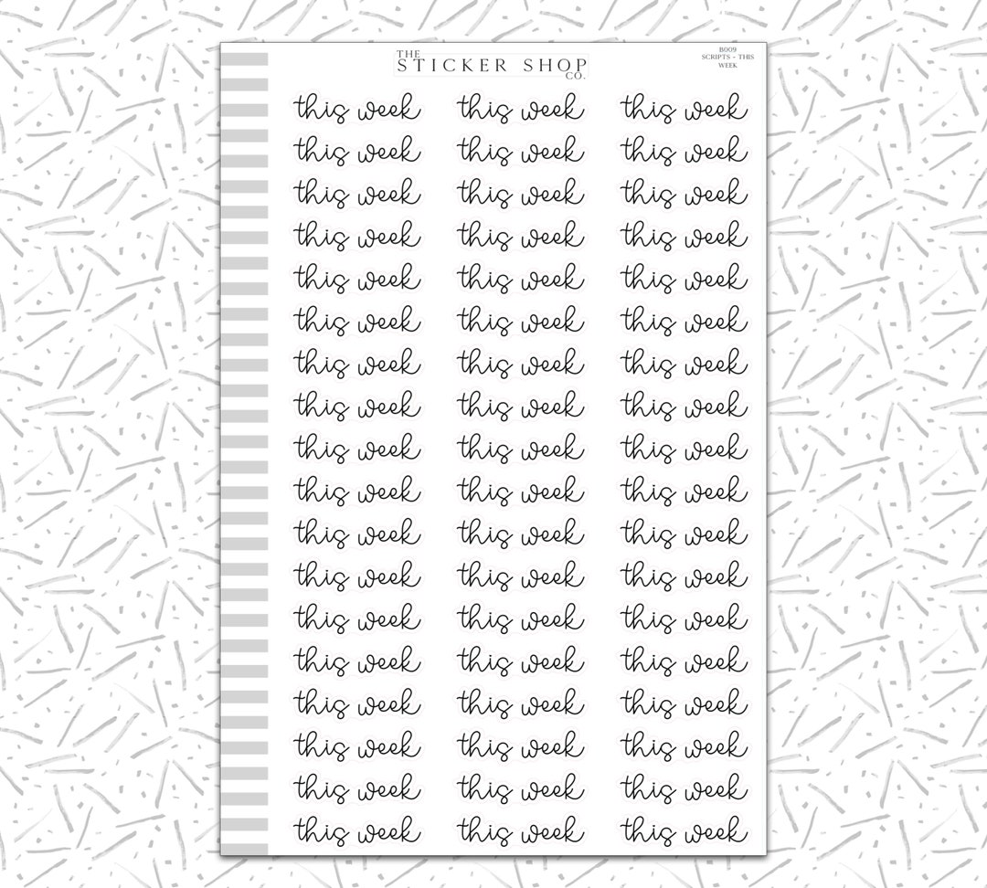Planner Scripts: THIS WEEK Scripts Mini Binder Sheet Planner Stickers ...