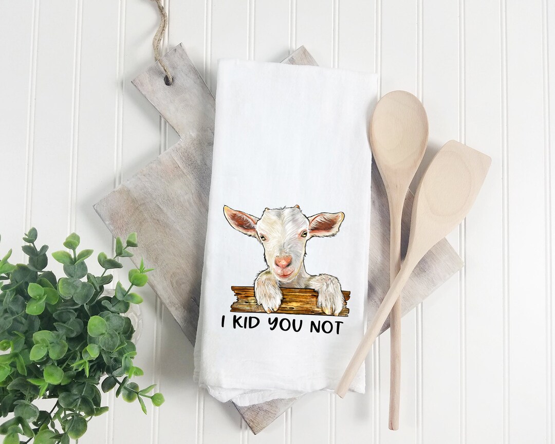 Goat Farmhouse Style Flour Sack Towel - Goat Kitchen Decor - Goat Lover ...