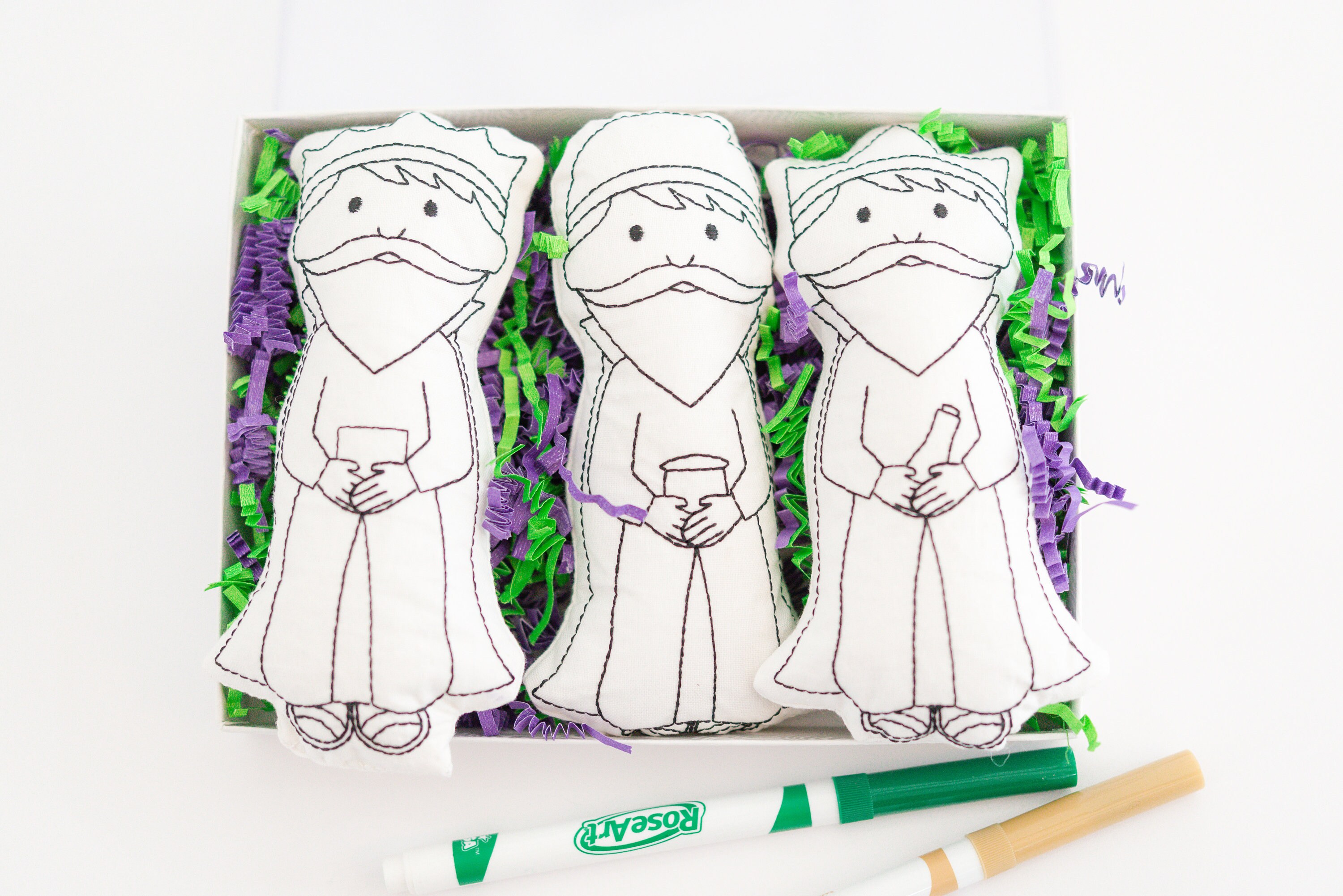 Nativity Doodle Dolls Gift Set - Manger Coloring Set - Children's ...