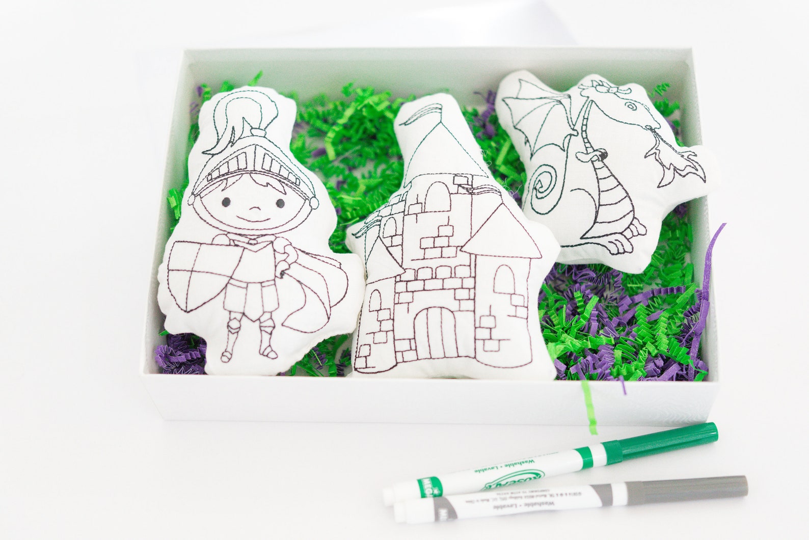 Knight Doodle Dolls Gift Set Dragon and Castle Knight - Etsy