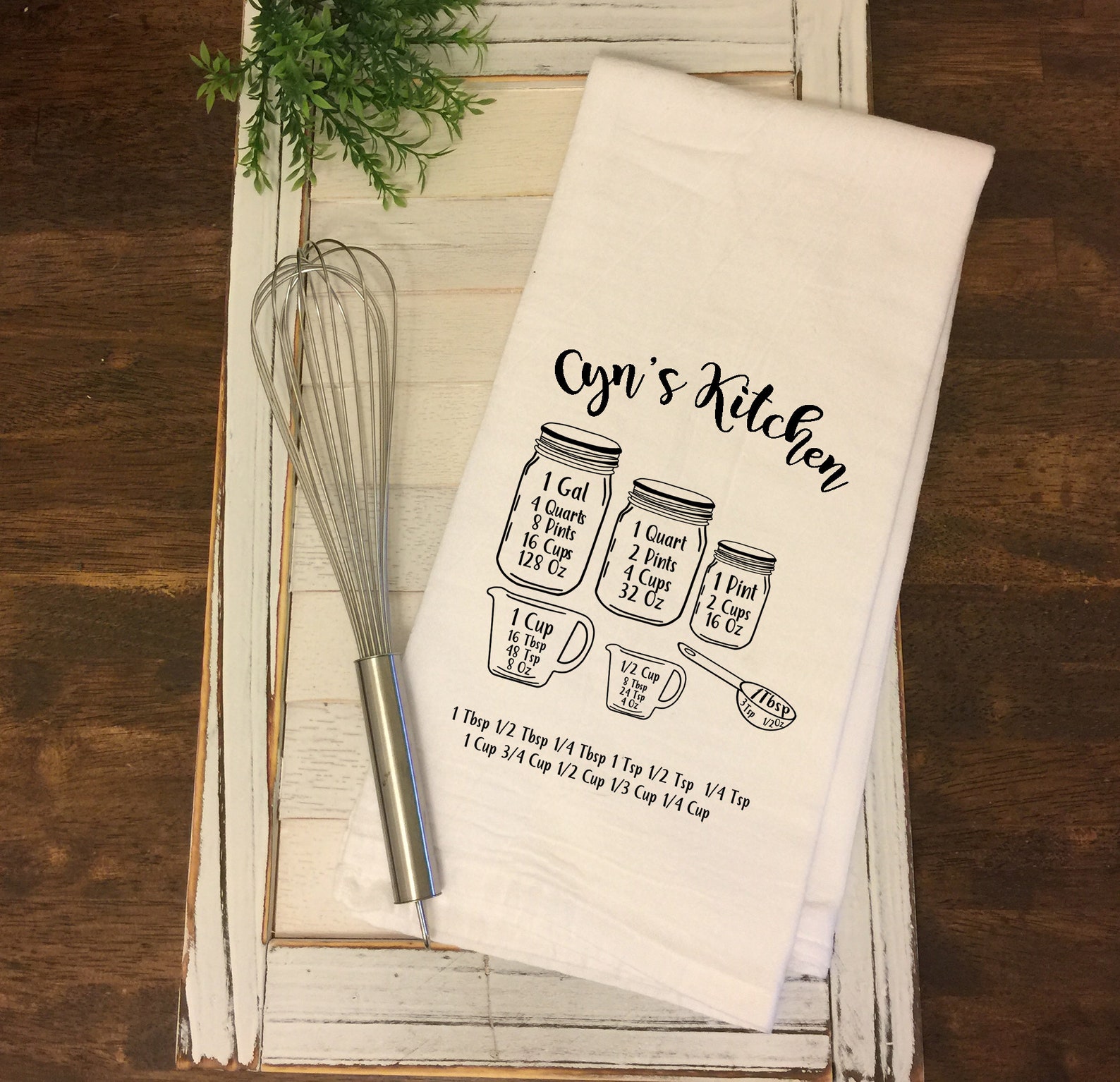 Personalized Measuring Cups Flour Sack Towel Measurement - Etsy