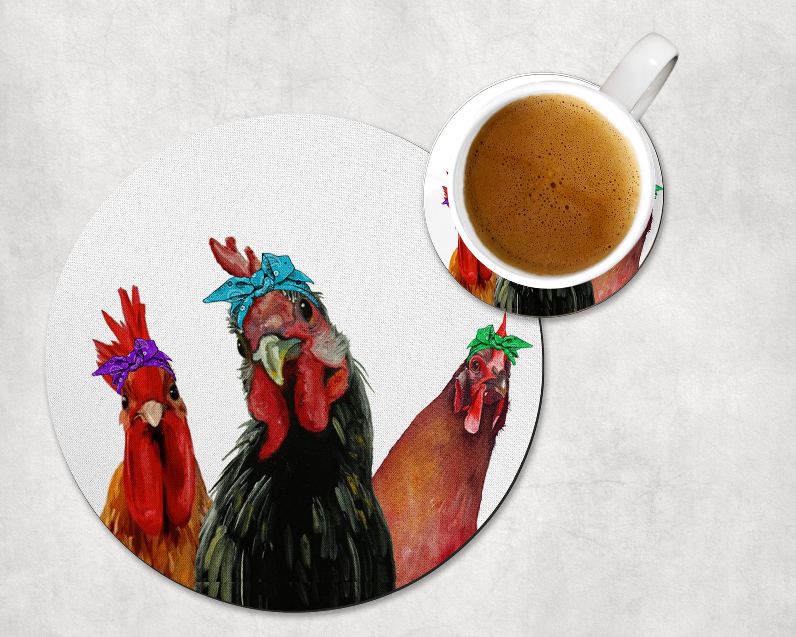 Chicken Lovers Mousepad Mouse Pad and Coaster Set Funny | Etsy