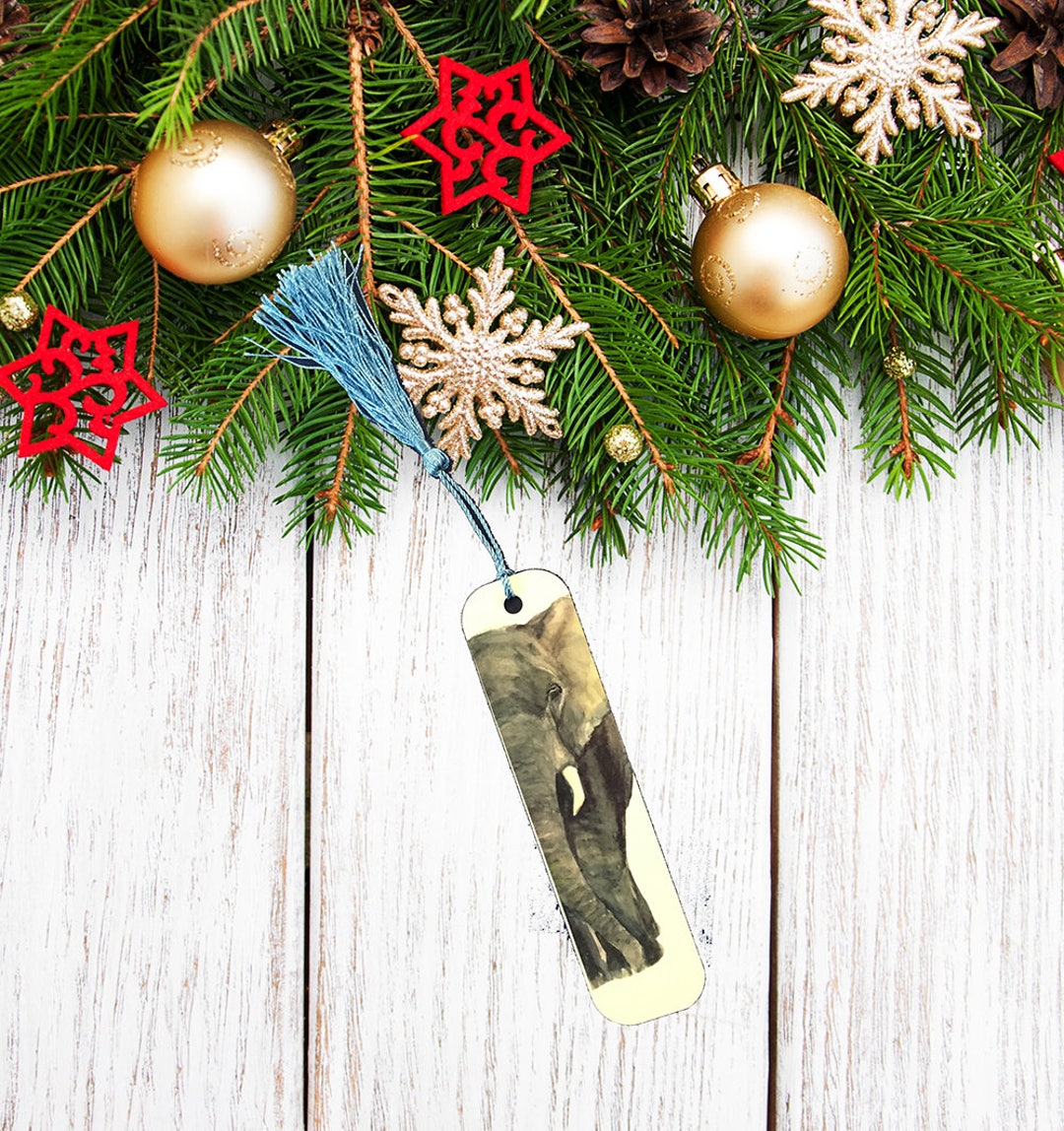 Elephant Bookmark - Watercolor Elephant Bookmark - Book Lover's Gift ...