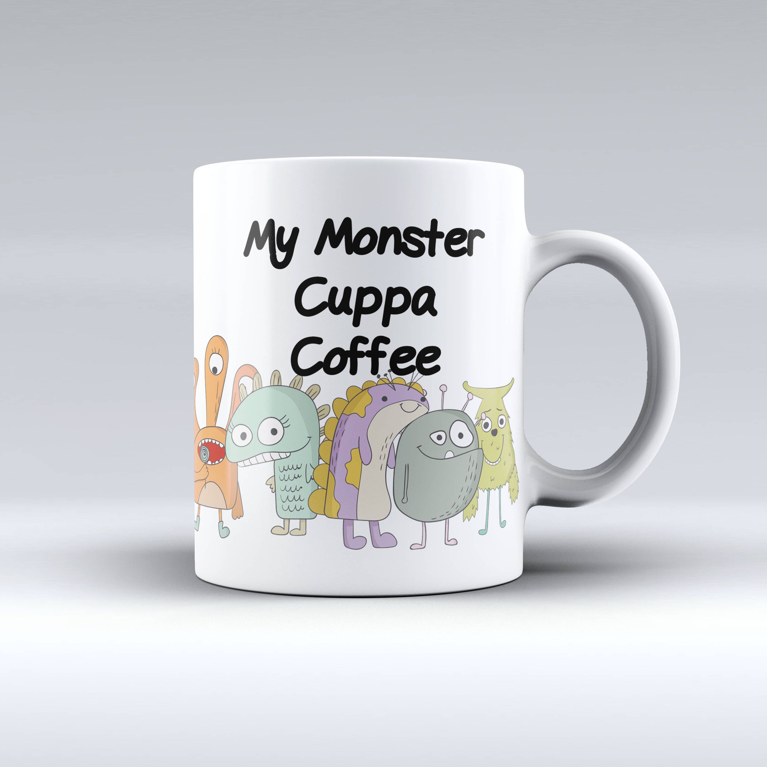 Watercolor Monster Coffee Mug Monster Cup of Motivation Mug | Etsy