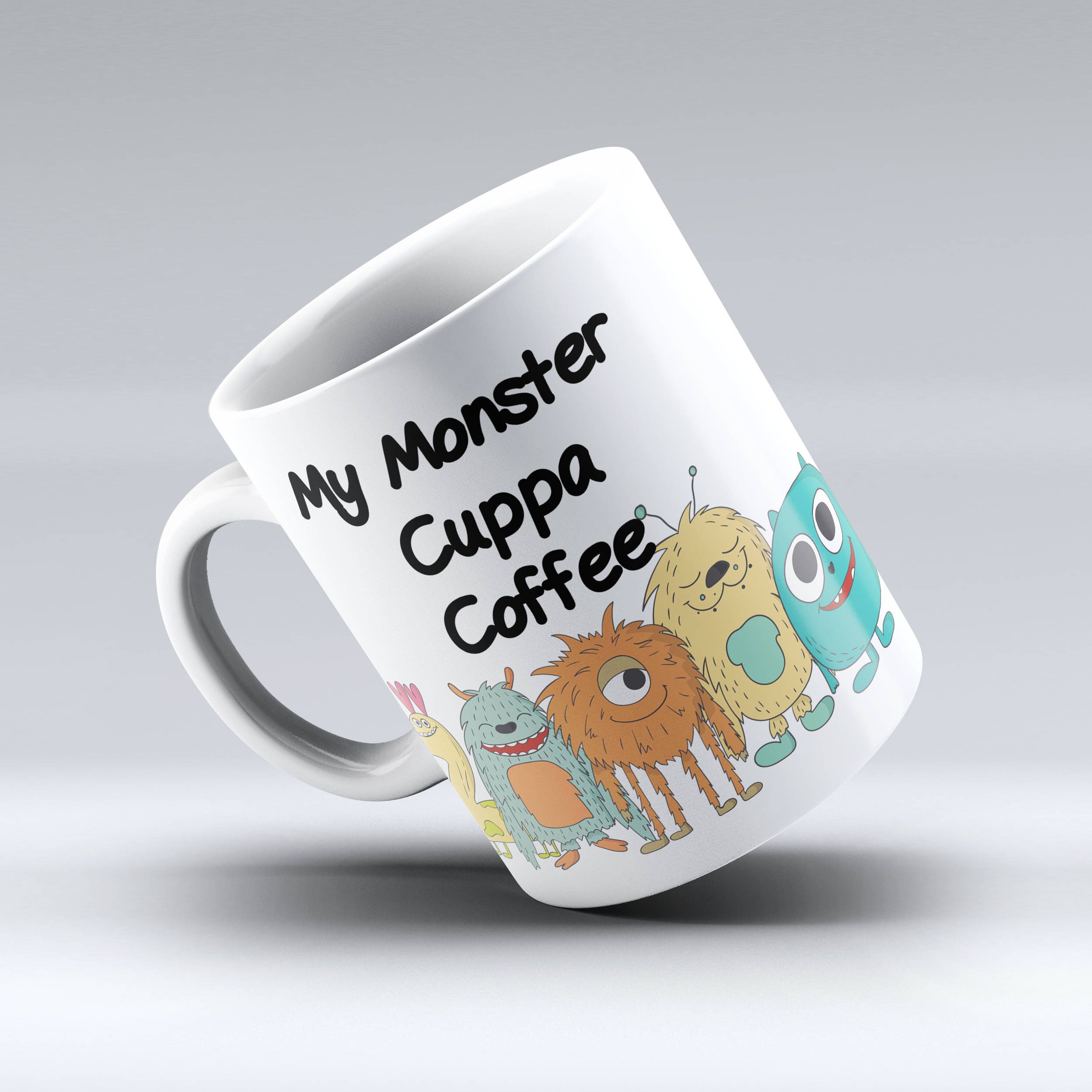 Watercolor Monster Coffee Mug Monster Cup of Motivation Mug | Etsy
