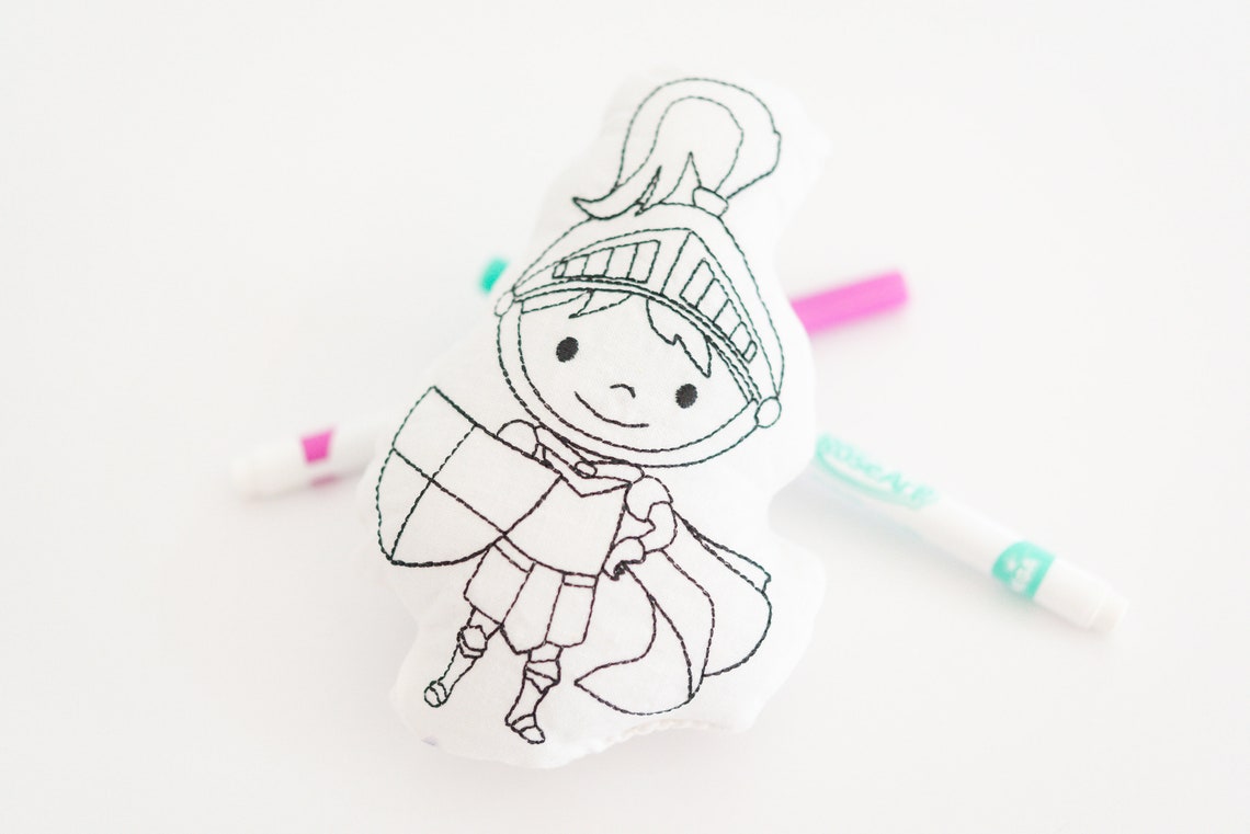 Knight Doodle Dolls Gift Set Dragon and Castle Knight - Etsy