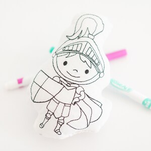 Knight Doodle Dolls Gift Set - Dragon and Castle Knight Coloring Set ...