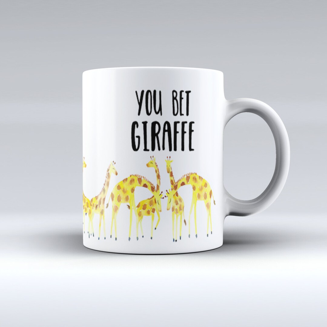 Funny You Bet Giraffe Coffee Mug - April - Giraffe Watcher - Watercolor ...