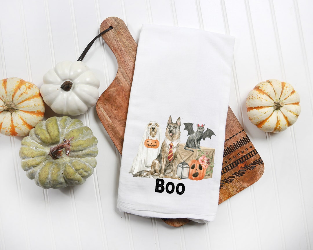 Halloween Pets Kitchen Towel - Fall Tea Towel - Halloween Dogs in ...