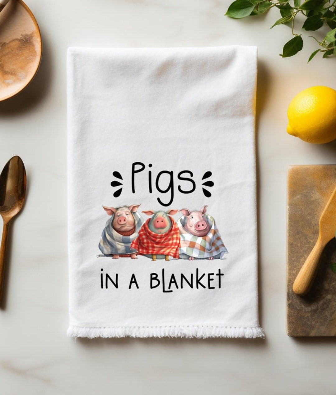 Pigs in a Blanket Flour Sack Towel - Piggies in a Blanket - Foodie Gift ...
