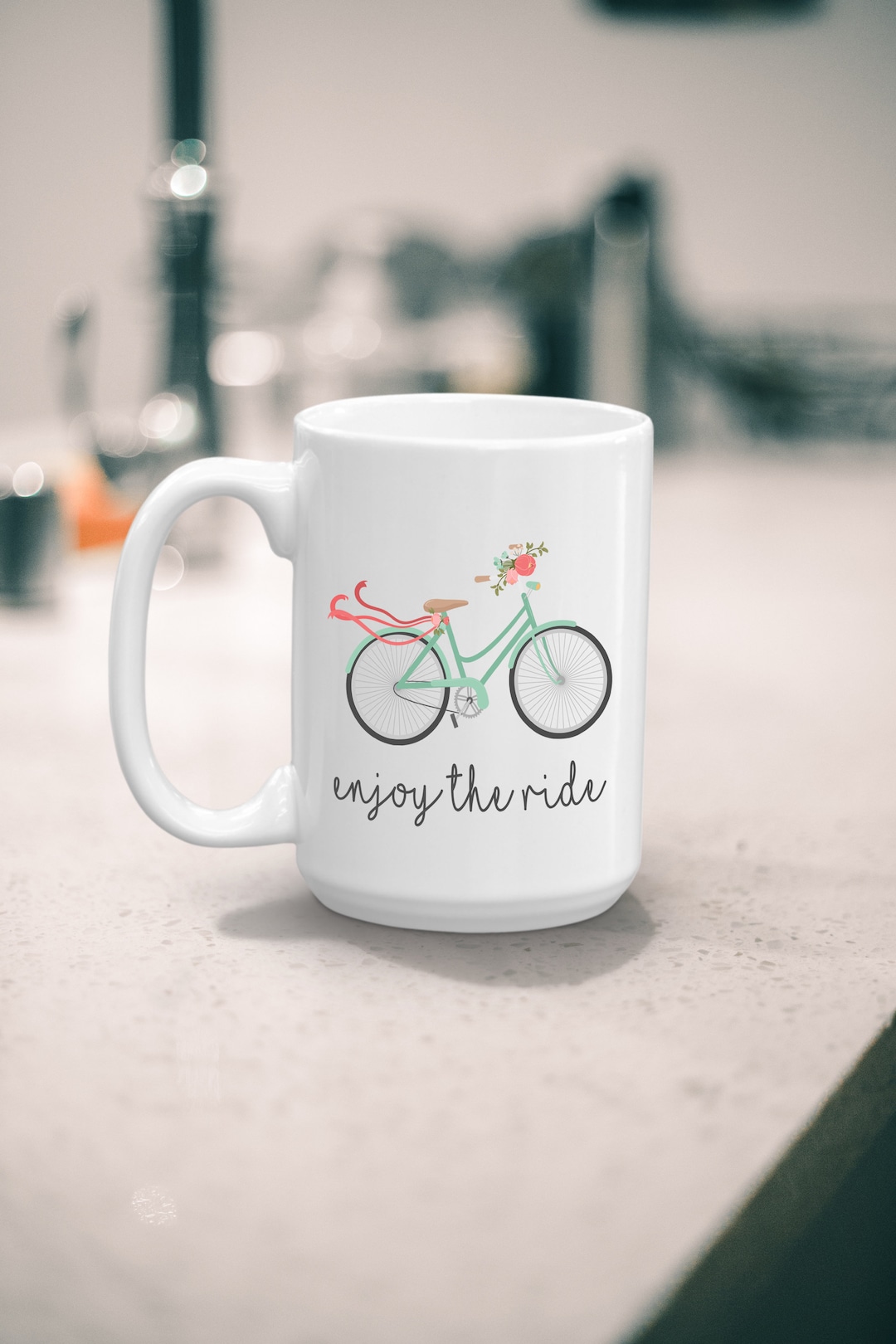 Enjoy the Ride Bicycle Coffee Mug Gift - Bike Gift - Bike Mug - Biking ...