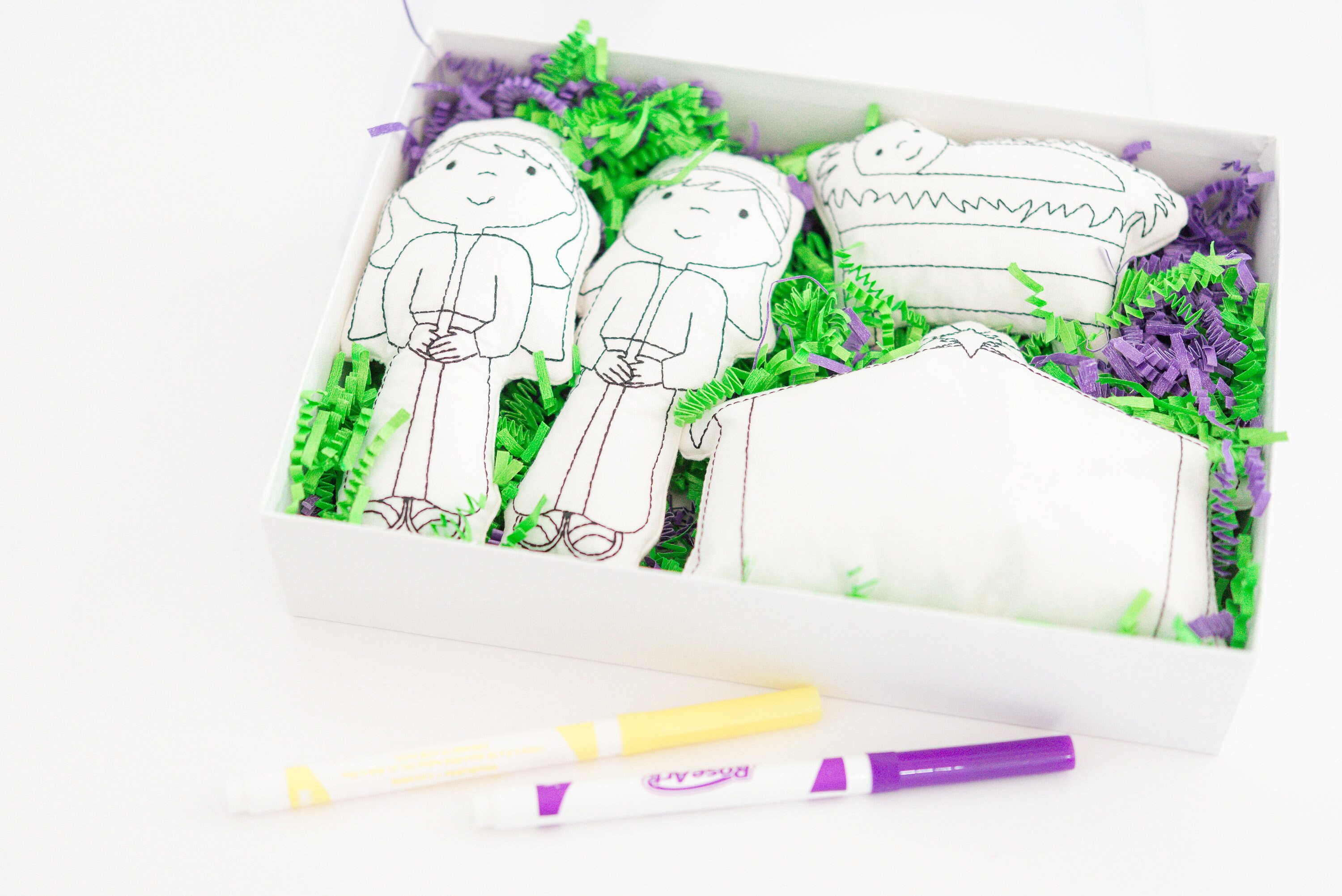 Nativity Doodle Dolls Gift Set - Manger Coloring Set - Children's ...