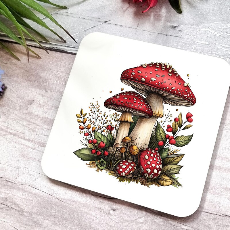 Mushroom Themed Coaster - Etsy