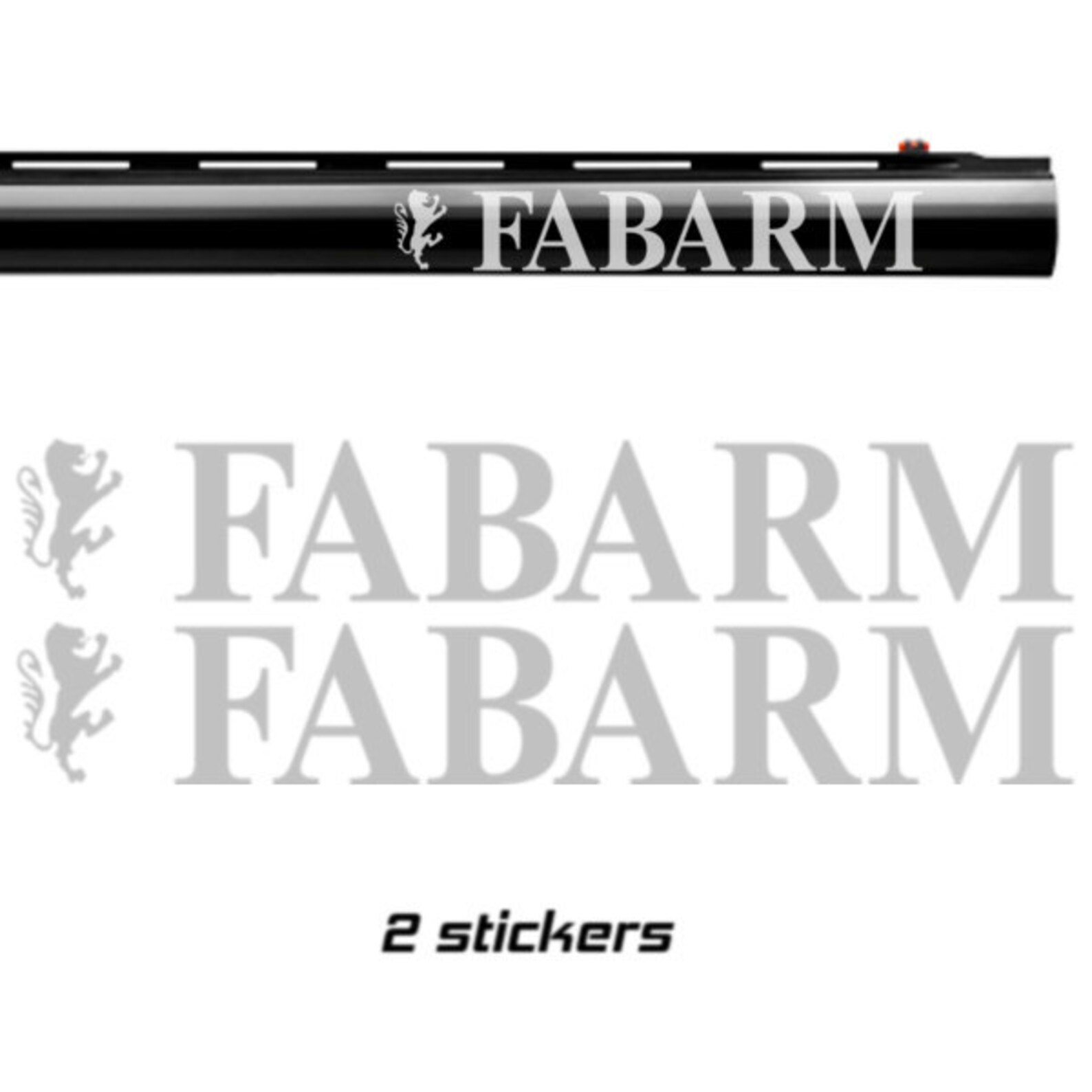 2x Fabarm Vinyl Decal Sticker for Shotgun Gun Case Gun Safe Car Window ...