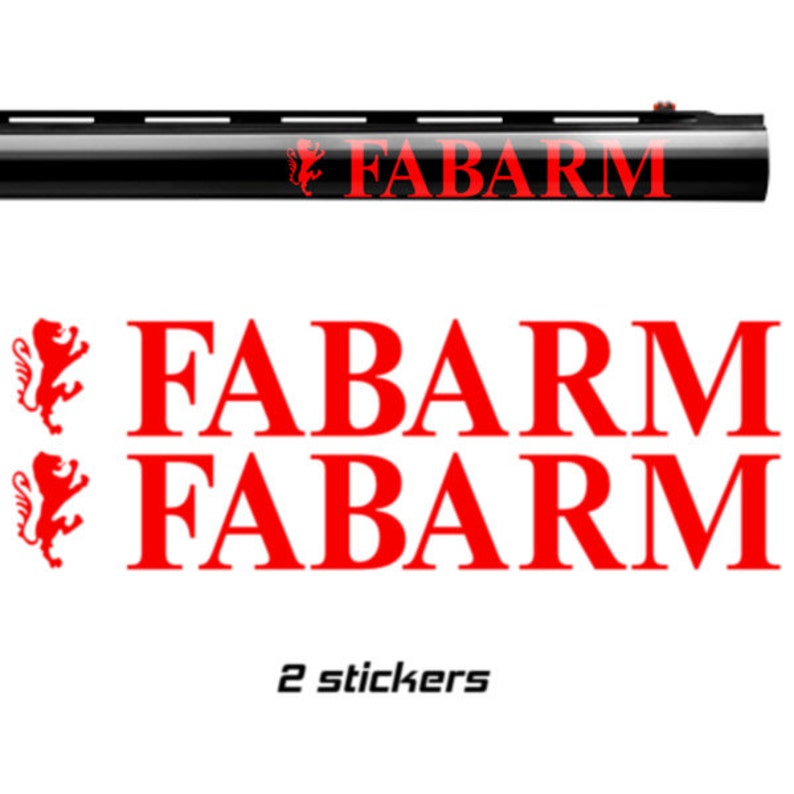 2x Fabarm Vinyl Decal Sticker for Shotgun Gun Case Gun Safe Car Window ...