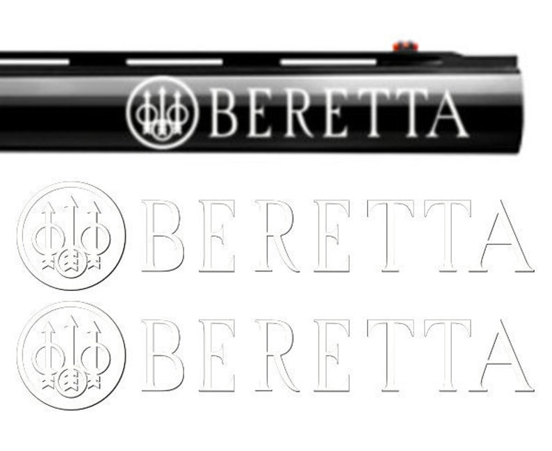 2x Beretta Vinyl Decal Sticker for Shotgun Gun Case Gun Safe Car Window ...