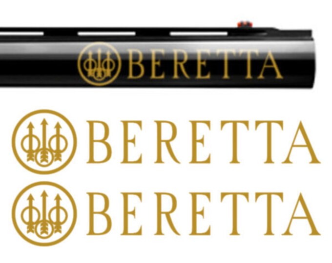 2x Beretta Vinyl Decal Sticker for Shotgun Gun Case Gun Safe Car Window ...