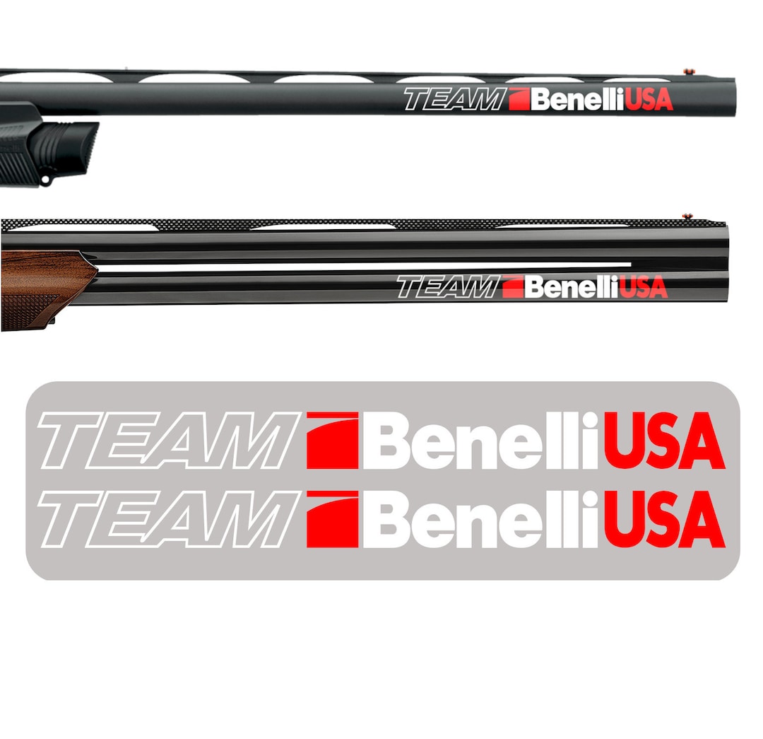 2x Benelli Team USA Vinyl Decal Sticker for Barrel Shotgun, Gun Case ...