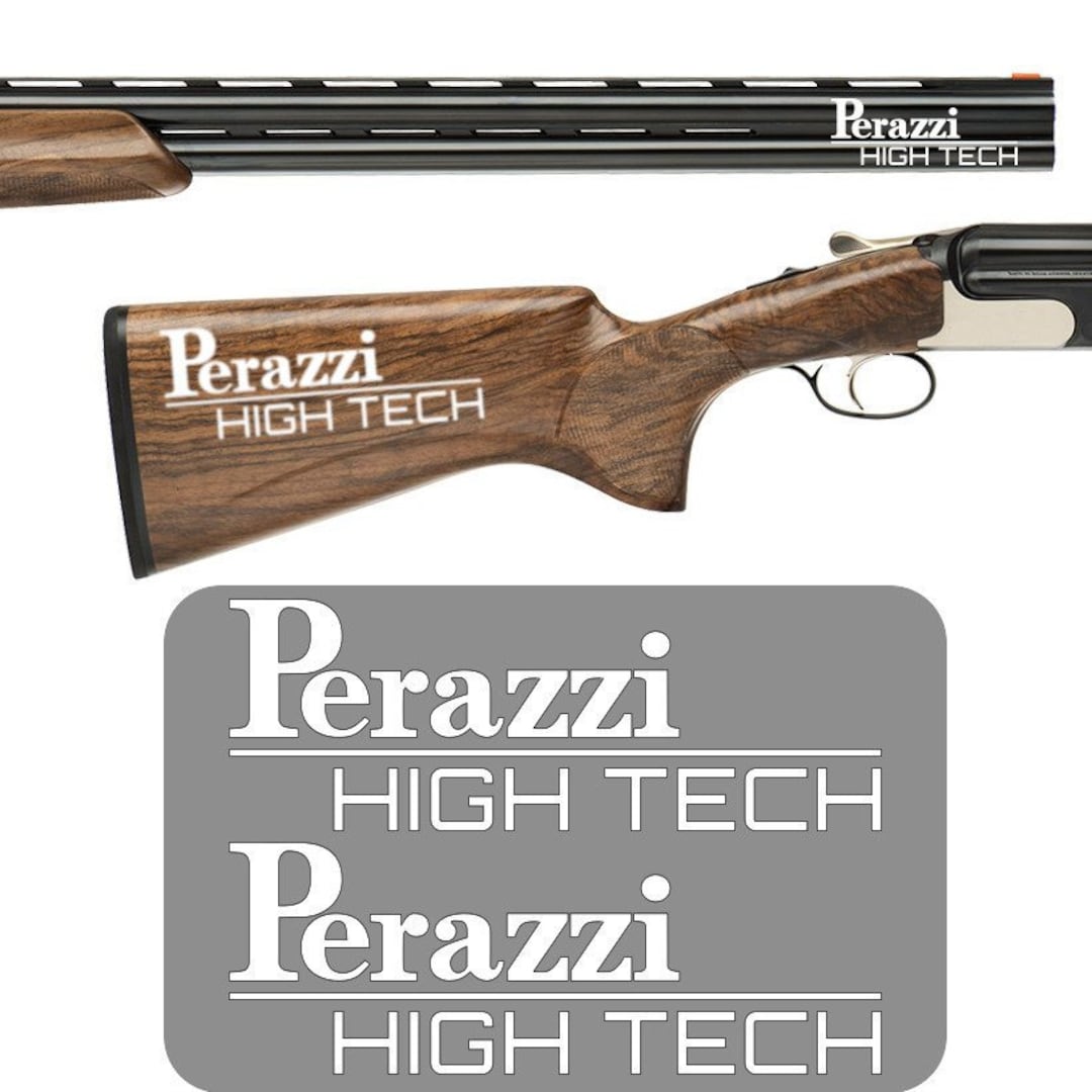 2x Perazzi HIGH TECH Vinyl Decal Sticker for Shotgun Gun Case Gun Safe ...
