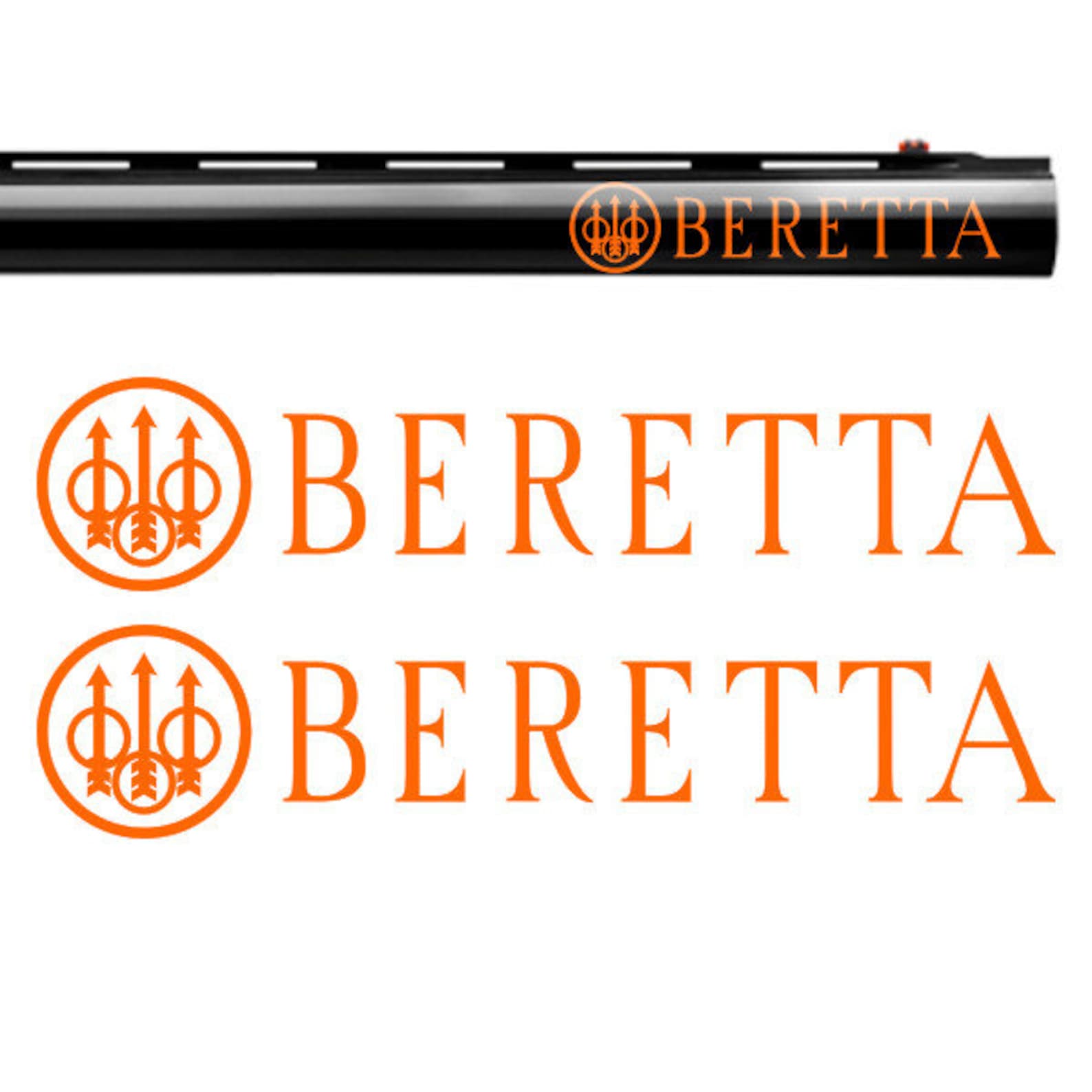 2x Beretta Vinyl Decal Sticker for Shotgun Gun Case Gun Safe Car Window ...