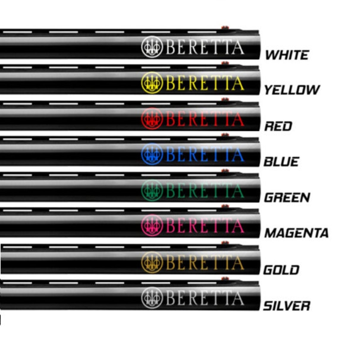 2x Beretta Vinyl Decal Sticker for Shotgun Gun Case Gun Safe Car Window ...