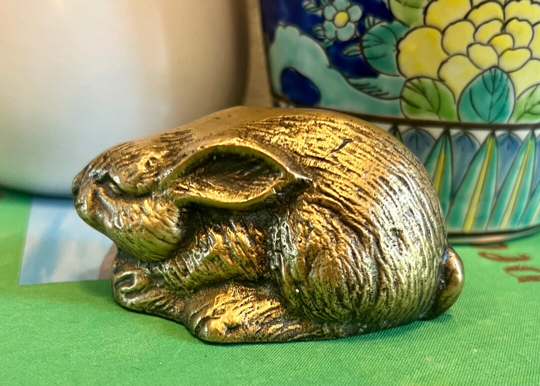 Vintage Solid Brass Bunny - Etsy