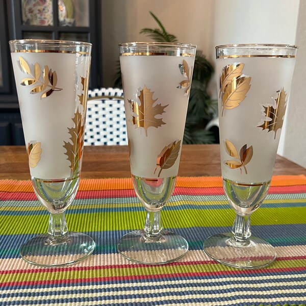 Libby Glass Leaf Glasses - Etsy