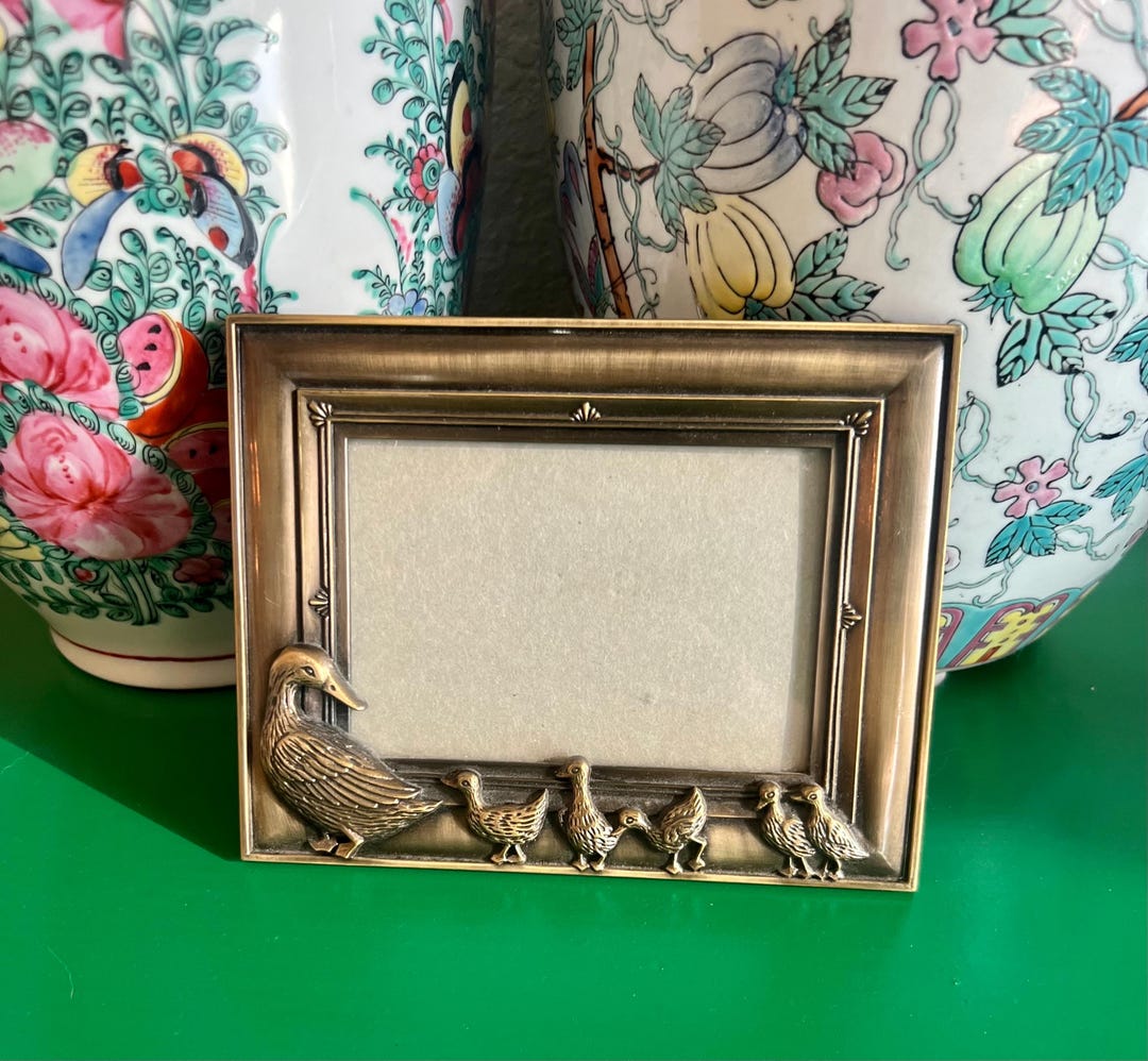 Vintage Brass Duck Family Photo Frame - Etsy