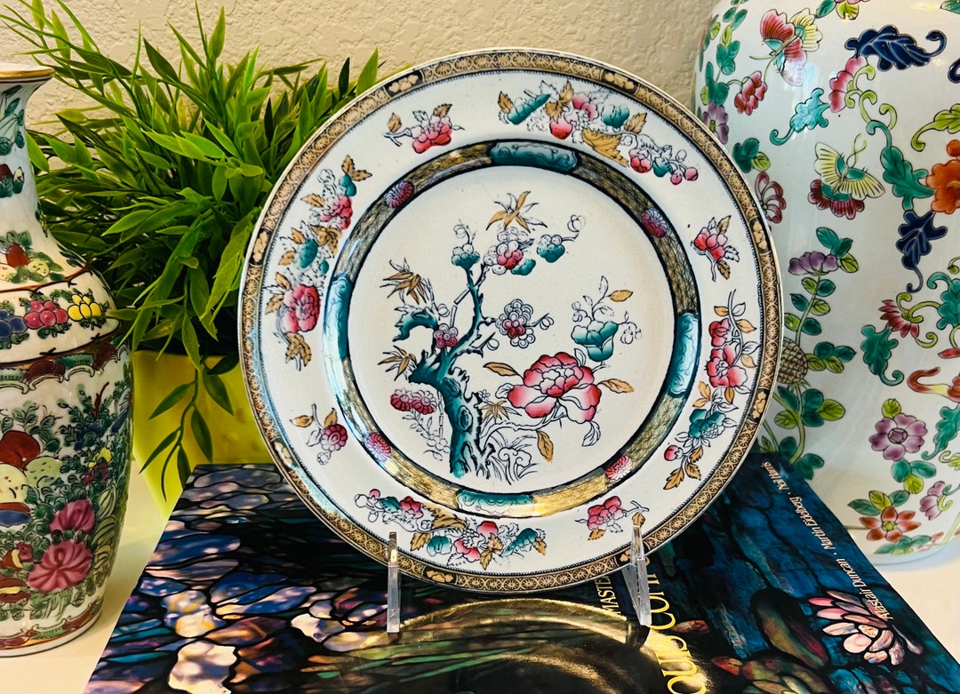 Antique Indian Tree Plate by Hope & Carter, Numbered. 8” - Etsy