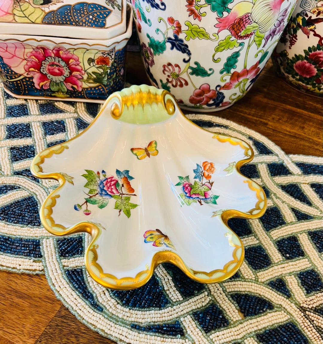 Herend Queen Victoria Porcelain Large Clamshell, Mint 9 - Etsy