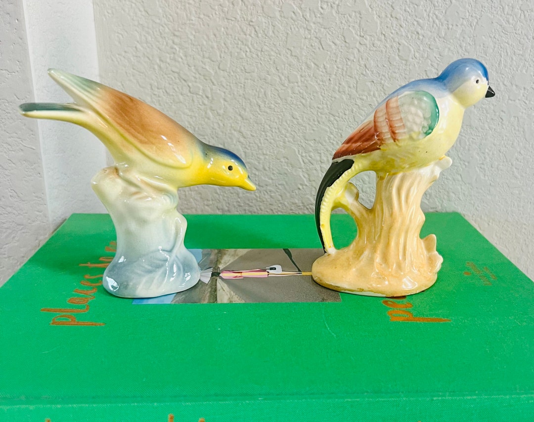 Lot of 2 Hand Painted Vintage Ceramic Birds - Etsy