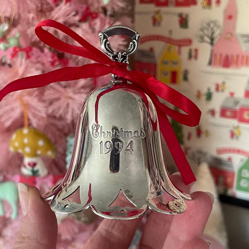 Silver Bell Ornament - Etsy