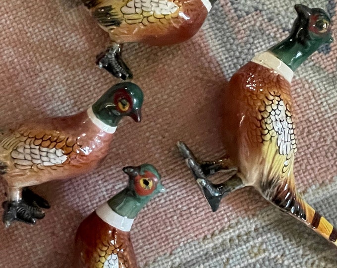 Vintage Ceramic Pheasant Figurines-set of 4 - Etsy