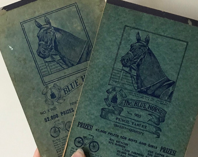 1950s Blue Horse Writing Tablet Notebooks-filled With 1950s Inventory ...