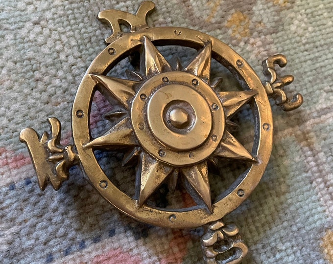 Vintage Brass Compass Door Knocker - Etsy