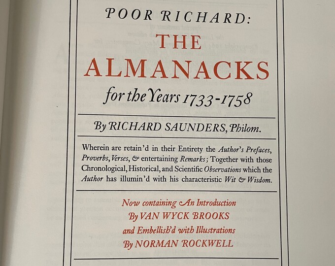 1976 Benjamin Franklins Poor Richards Almanac Norman Rockwell ...