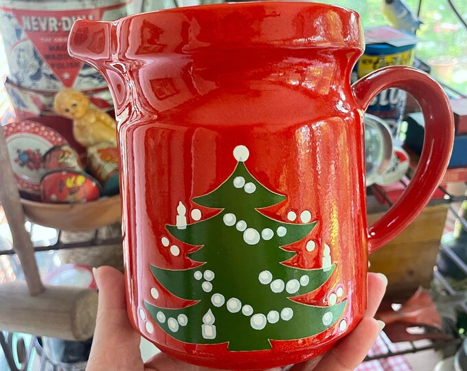 Waechtersbach Germany Red Christmas Tree Pitcher - Etsy