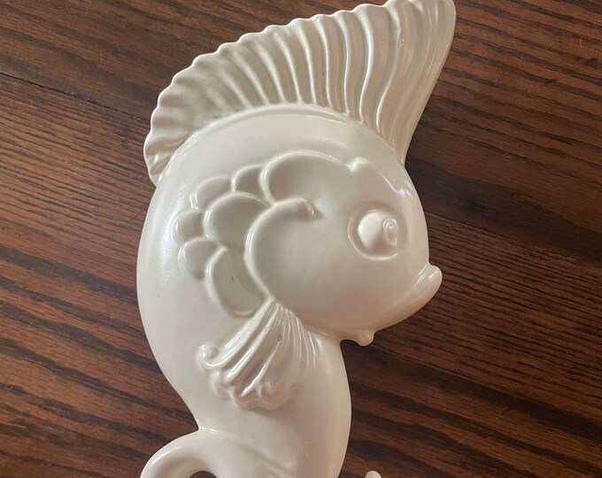 Vintage Haeger Fish Cream Pottery Planter Vase - Etsy