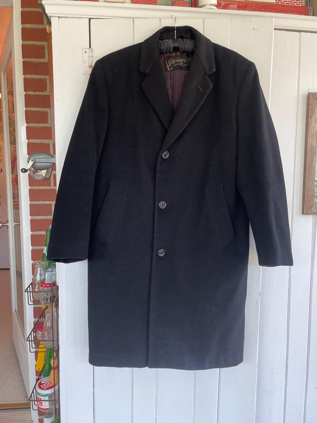 Vintage Crombie Selfridges London Men’s Shop Black Wool Coat - Etsy