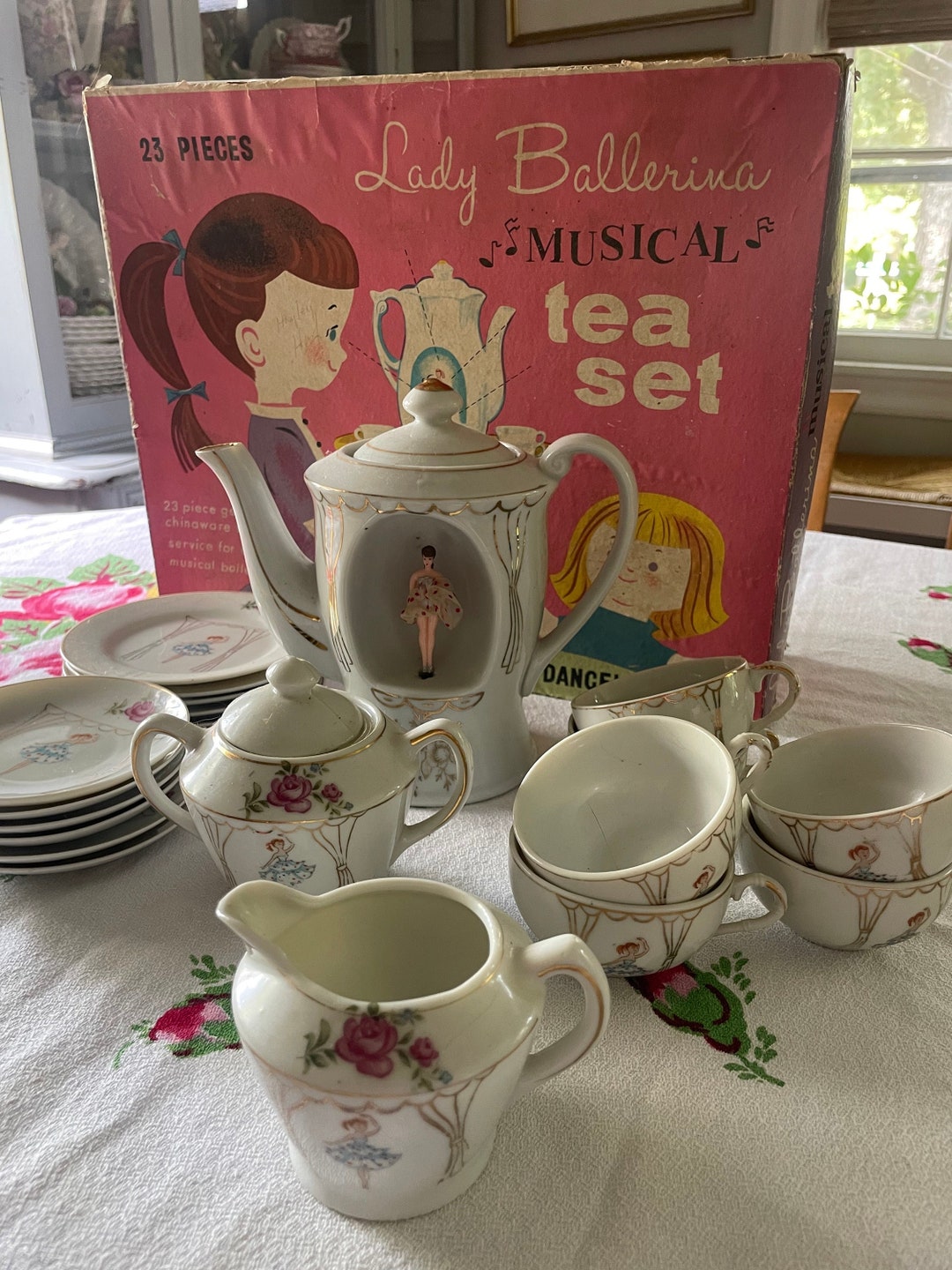 1960s Lady Ballerina Twirling Ballerina China Play Tea Set-complete ...