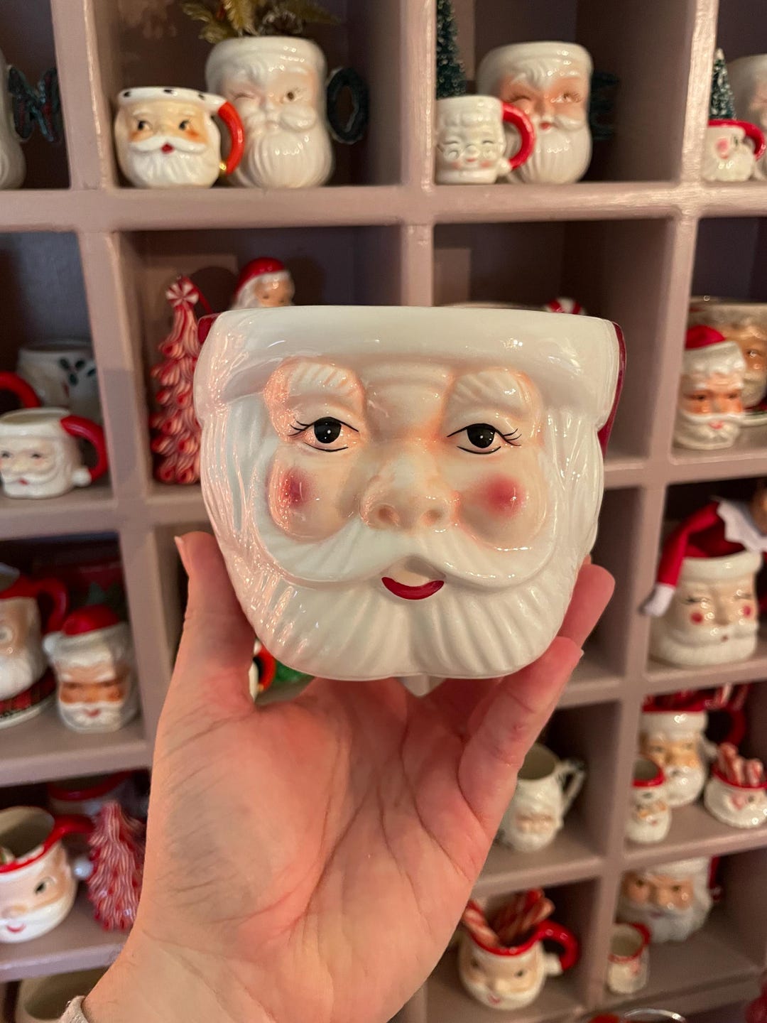 Retro Style Pottery Barn Santa Head Planter - Etsy