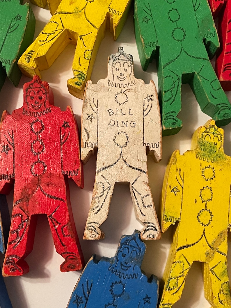 Vintage Bill Ding Wooden Clown Stacking Toys-12 Pieces - Etsy