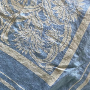 Vintage Cornflower Blue Damask Tablecloth - Etsy