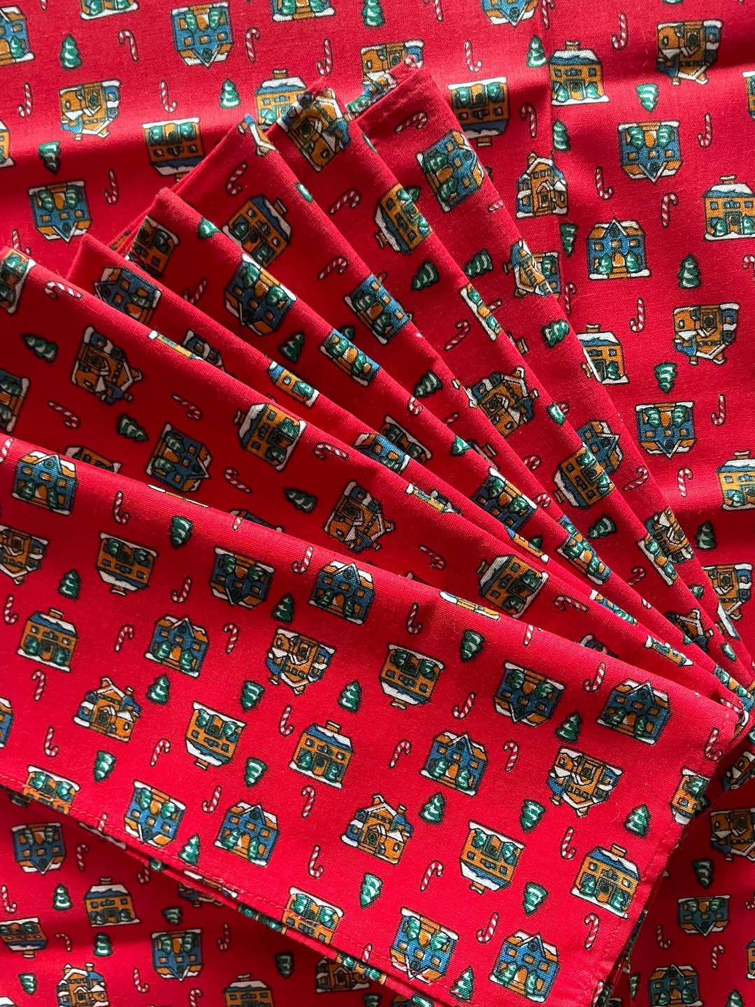 Gingerbread House Christmas Napkins-set of 8 - Etsy