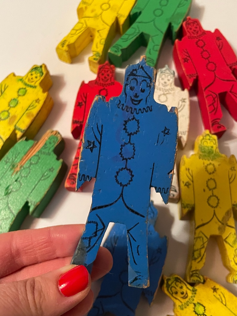 Vintage Bill Ding Wooden Clown Stacking Toys-12 Pieces - Etsy