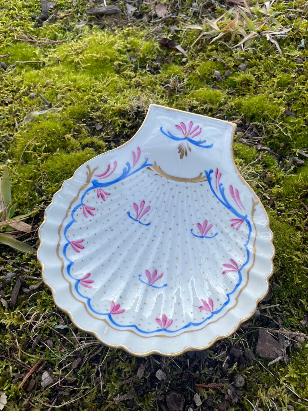 Hand Painted French Shell Dish by Apilco - Etsy