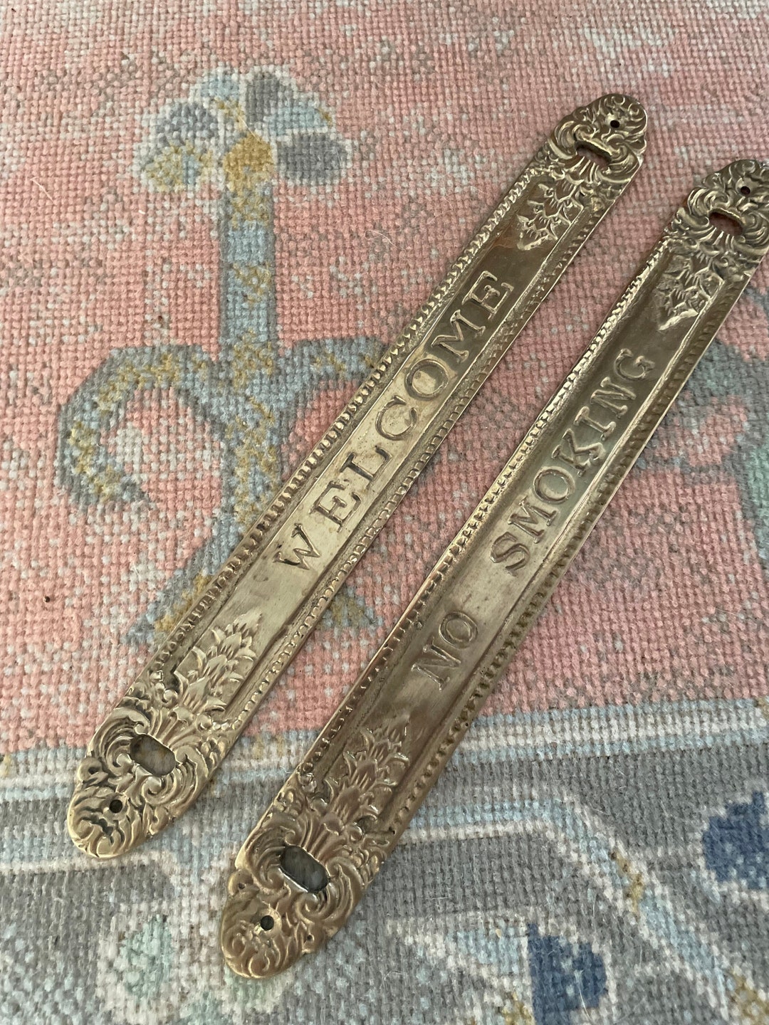 Vintage Brass Welcome Sign - Etsy