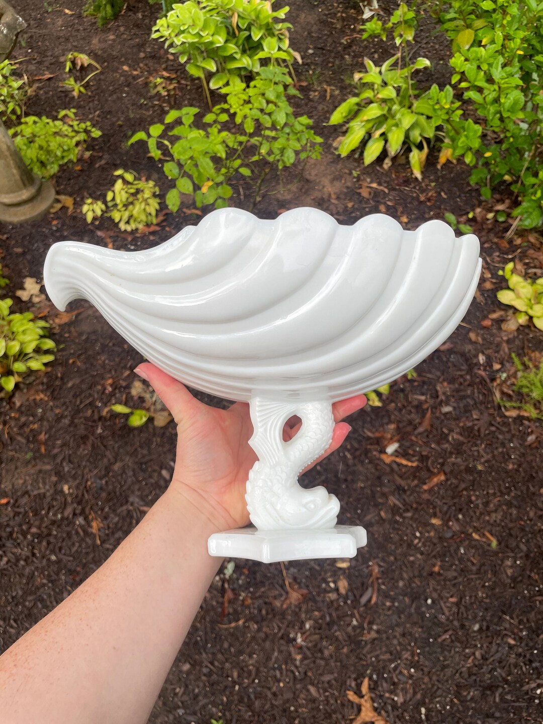 Vintage Westmoreland Dolphin Pedestal Dish-large - Etsy